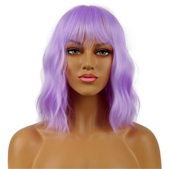 Accessories | Short Bob Wigs With Bangs For Women Purple | Poshmark